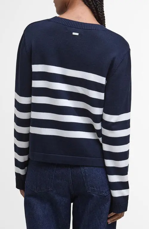 Barbour Stripe Cotton-blend Sweater - Dark Navy Stripe