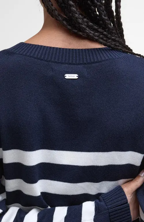 Barbour Stripe Cotton-blend Sweater - Dark Navy Stripe