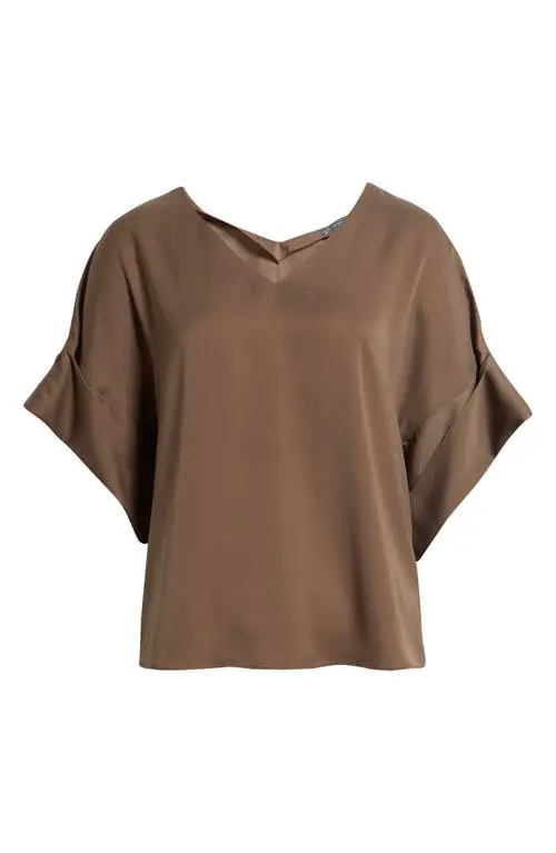 Wit & Wisdom Roll Cuff Dolman Top - Oyster Mushroom