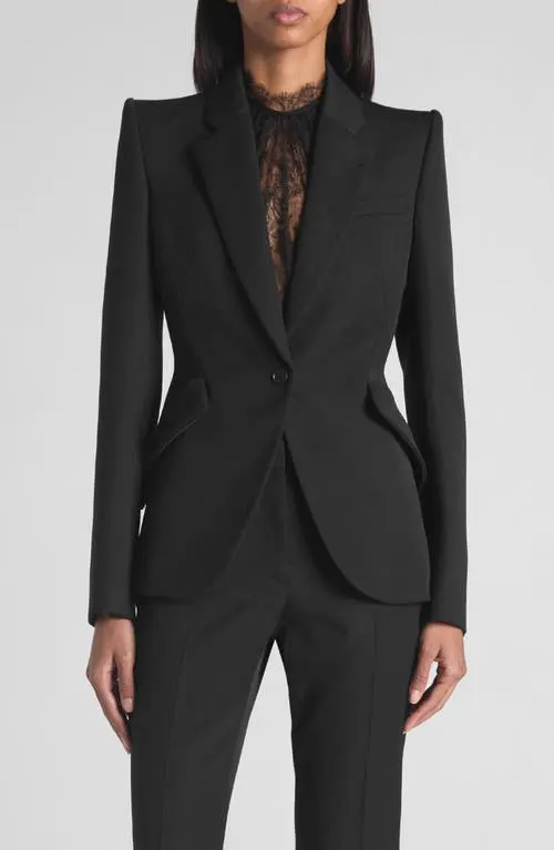 Alexander McQueen Wool One-button Blazer - Black