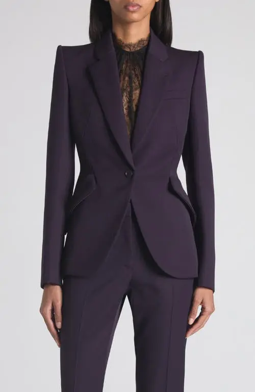 Alexander McQueen Wool One-button Blazer - Violet
