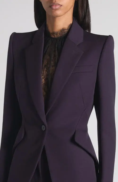 Alexander McQueen Wool One-button Blazer - Violet
