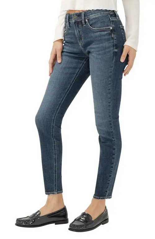 SILVER JEANS CO. Elyse Curvy Mid-rise Slim Straight-leg Jeans - Half Moon