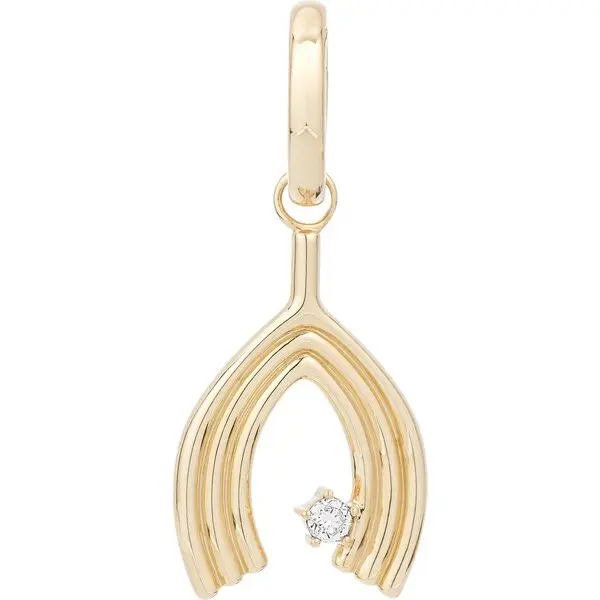 Adina Reyter Wishbone Diamond Charm - 14k Yellow Gold