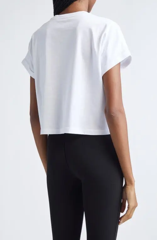 Balmain Logo Crop T-shirt - White/black