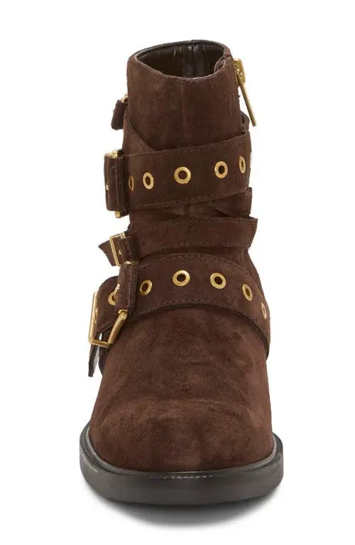 Vince Camuto Arielle Buckle Moto Boots - Brownie Verona