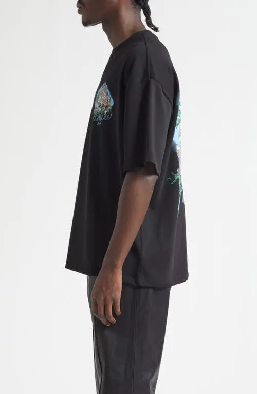 Amiri Oversize Hotel Graphic T-shirt - Black