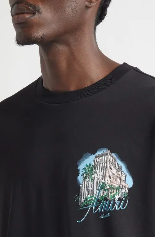 Amiri Oversize Hotel Graphic T-shirt - Black