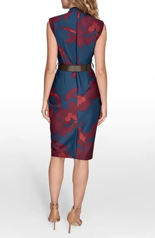 Donna Karan New York Sleeveless Belted Cocktail Dress