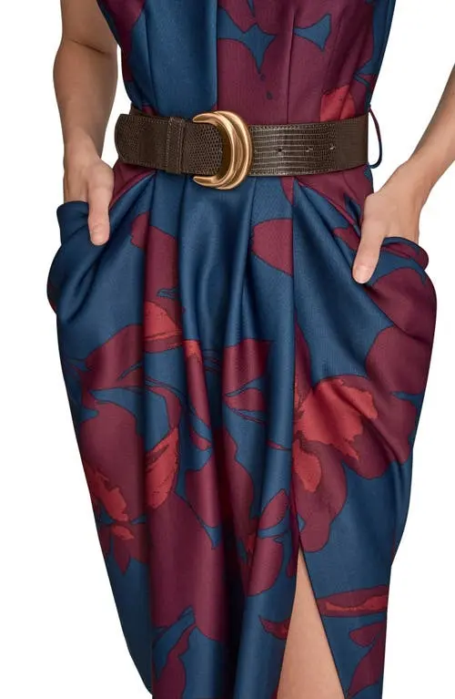 Donna Karan New York Sleeveless Belted Cocktail Dress