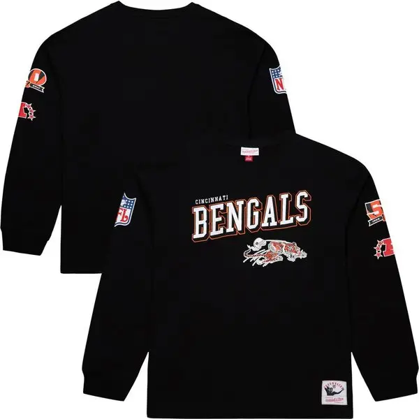 Mitchell & Ness Cincinnati Bengals Training Camp Vintage Logos Long Sleeve T-shirt