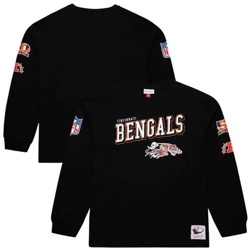 Mitchell & Ness Cincinnati Bengals Training Camp Vintage Logos Long Sleeve T-shirt