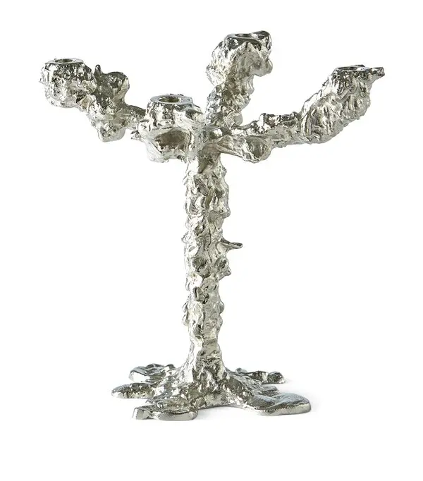 POLSPOTTEN Four-arms Drip Candle Holder - Silver