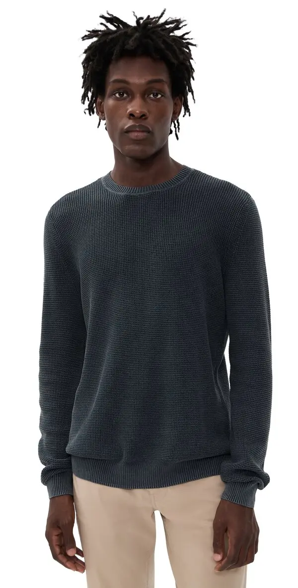 Faherty Brand Sunwashed Crew Neck Sweater - Faded Black