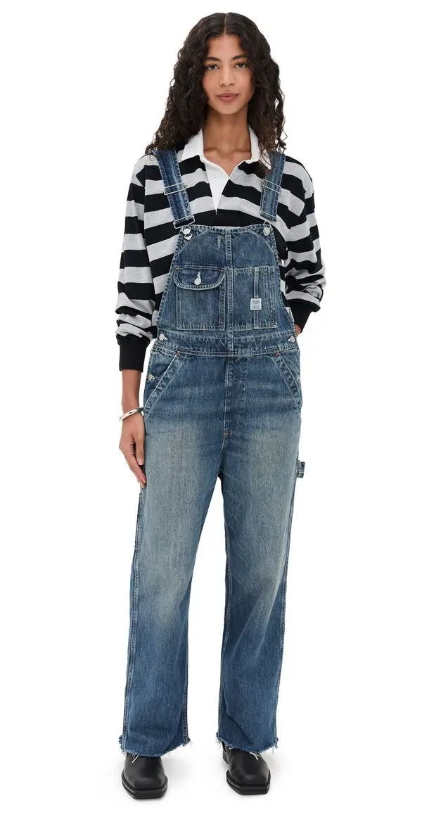 Denimist Slouch Bib Overalls - Esher Blue