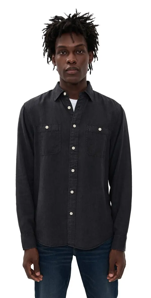 Faherty Brand The Tried And True Chambray Workshirt - Durango Black