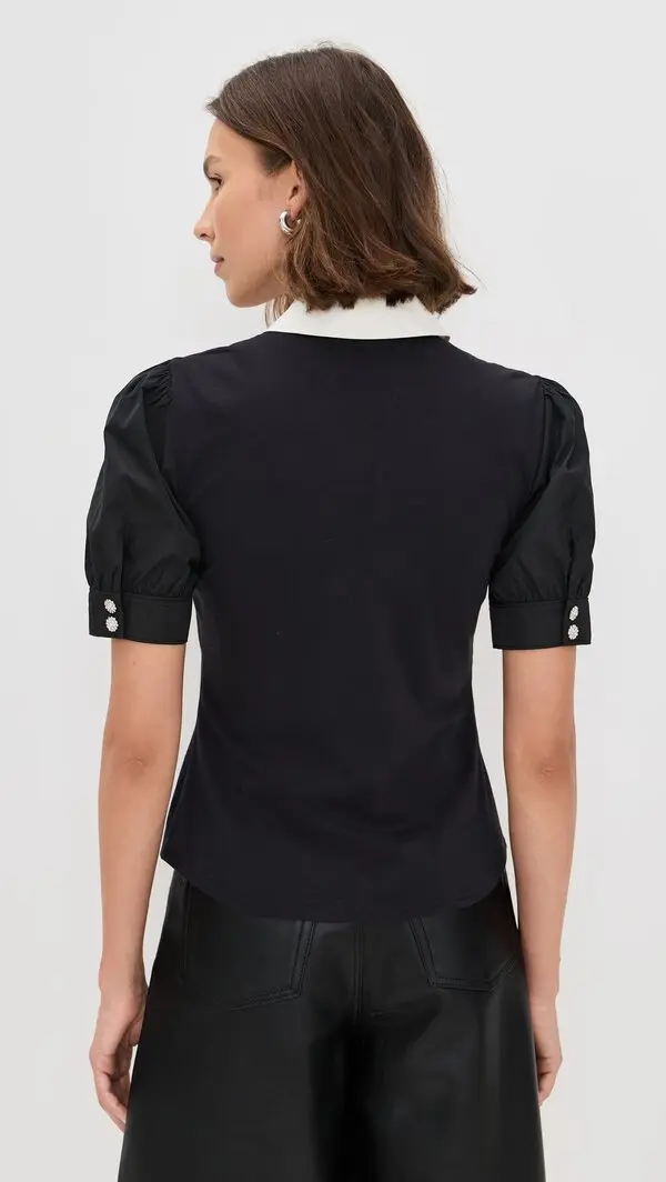 Cinq À Sept Crystal-embellished Jersey Top