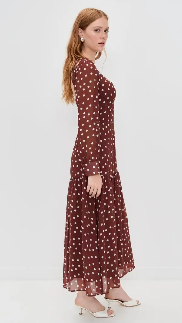 O.P.T Selma Polka Dot Maxi Dress