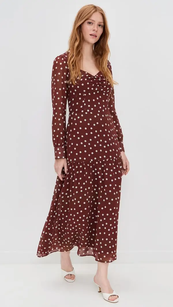 O.P.T Selma Polka Dot Maxi Dress