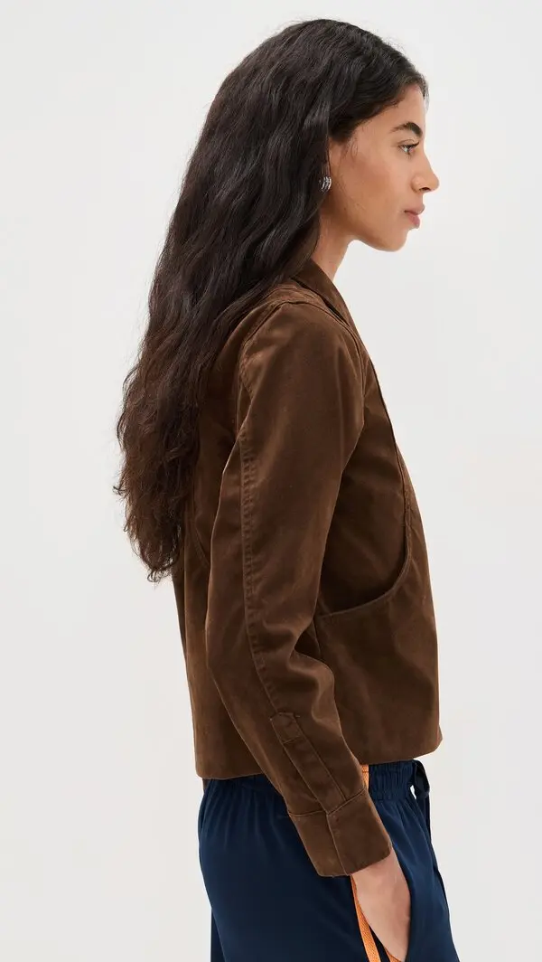 BAILEY ROSE Faux Suede Collared Jacket - Chocolate