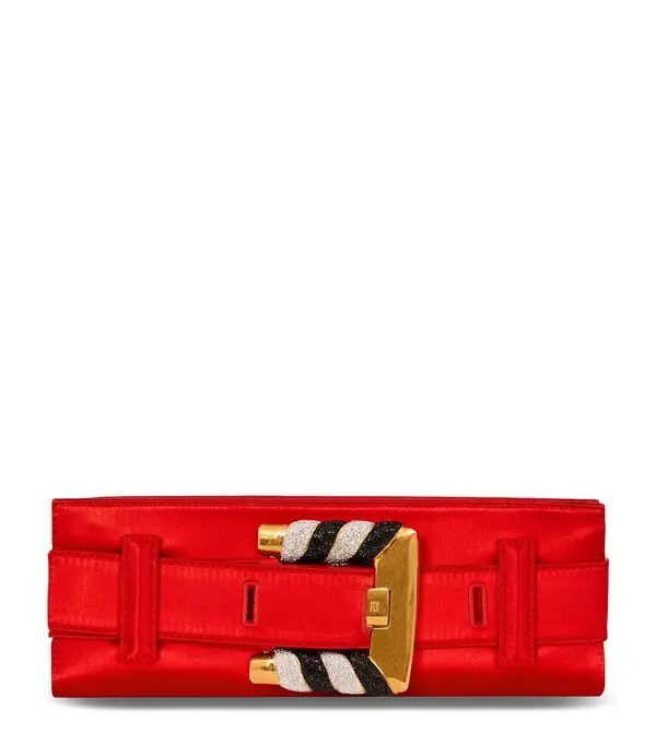 Balmain Satin Anthem Clutch