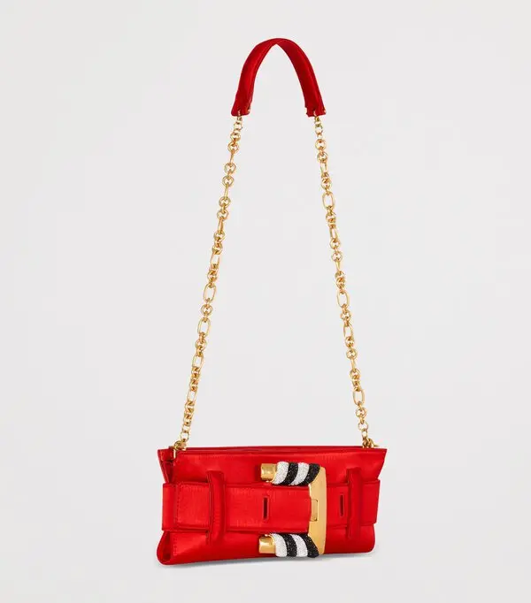 Balmain Satin Anthem Clutch