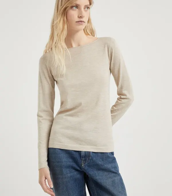 Brunello Cucinelli Cashmere-silk-blend Sweater - Beige