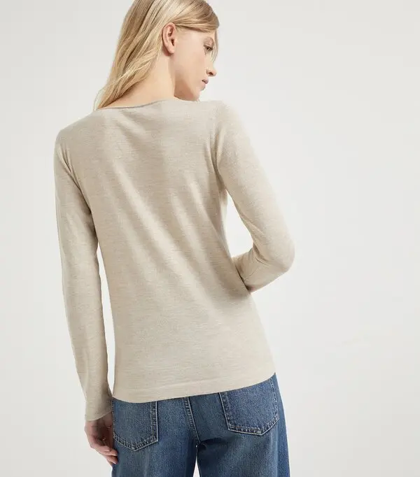 Brunello Cucinelli Cashmere-silk-blend Sweater - Beige