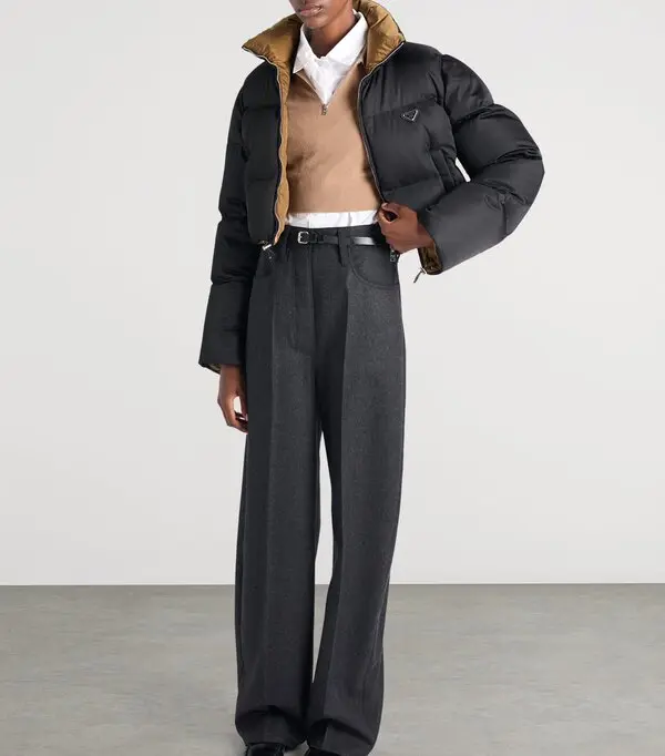 Prada Re-nylon Cropped Down Jacket