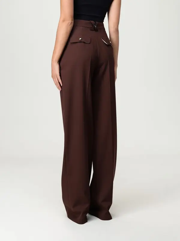 Elisabetta Franchi Wide Leg Trousers - Burgundy
