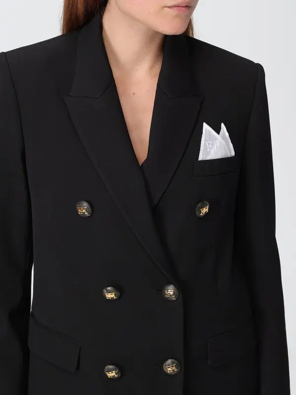 Elisabetta Franchi Double-breasted Jacket - Black