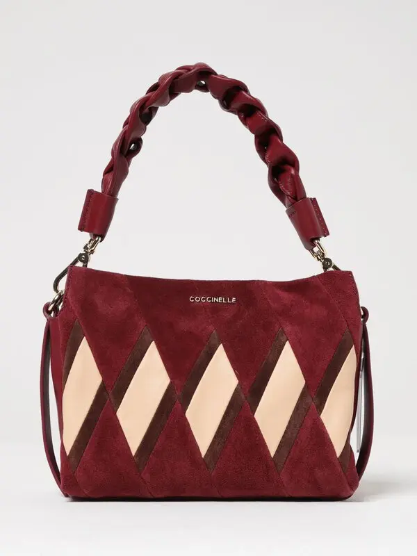 COCCINELLE Braided Handle Top Handle Bag - Burgundy