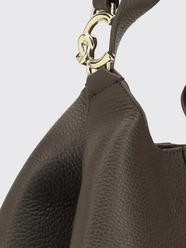 COCCINELLE C-easy Flared Tumbled Shoulder Bag With Double Handle - Mud
