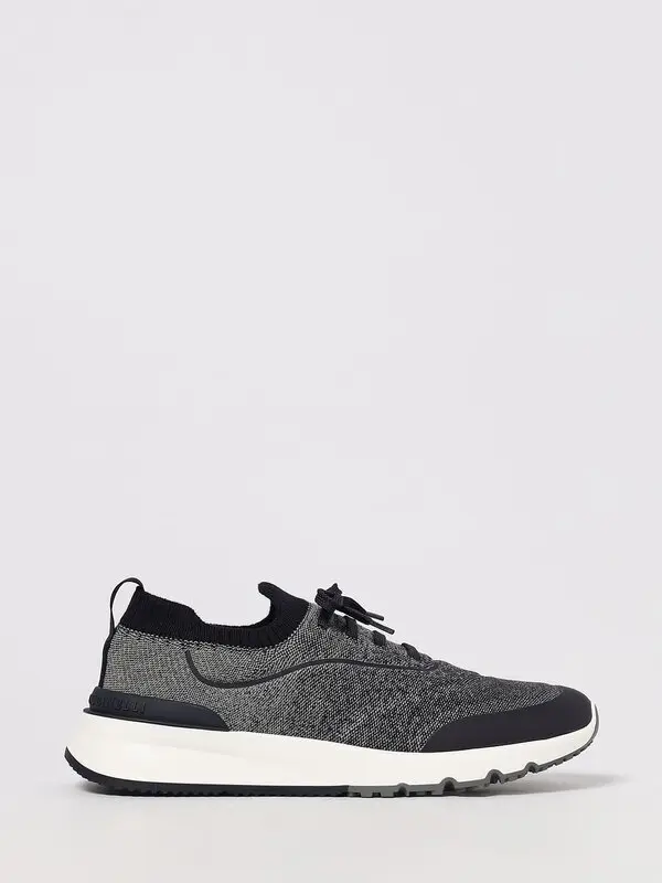 Brunello Cucinelli Lace-up Knit Sneakers - Blue