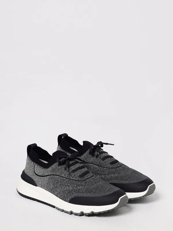 Brunello Cucinelli Lace-up Knit Sneakers - Blue