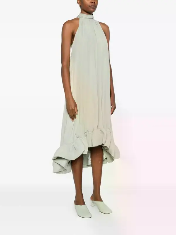 MALINA Halterneck Ruffled A-line Dress
