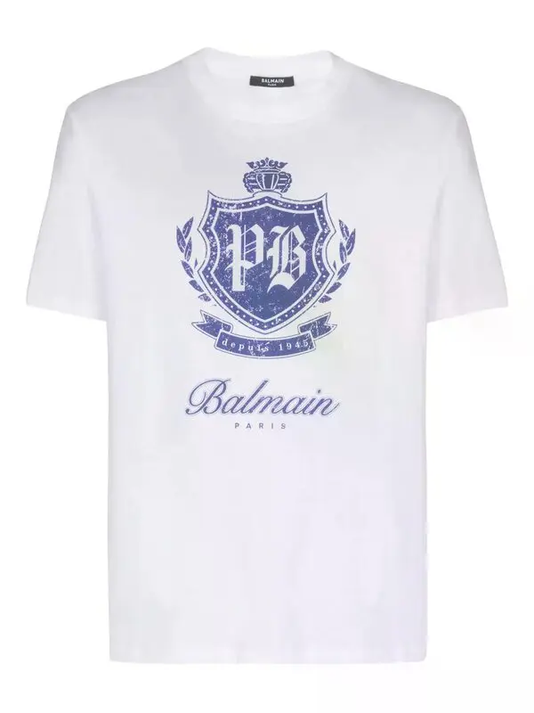 Balmain Emblem-print T-shirt - White