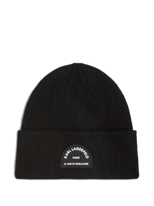 Karl Lagerfeld Rue St. Guillaume Beanie - Black