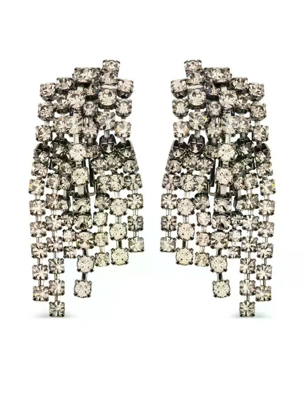 HELENE ZUBELDIA Crystal Embellished Clip-on Earrings - Silver