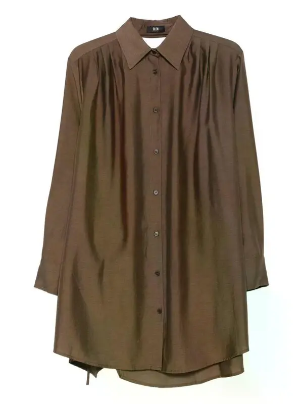 ELEH Pleated Button-front Shirt
