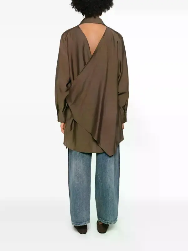 ELEH Pleated Button-front Shirt