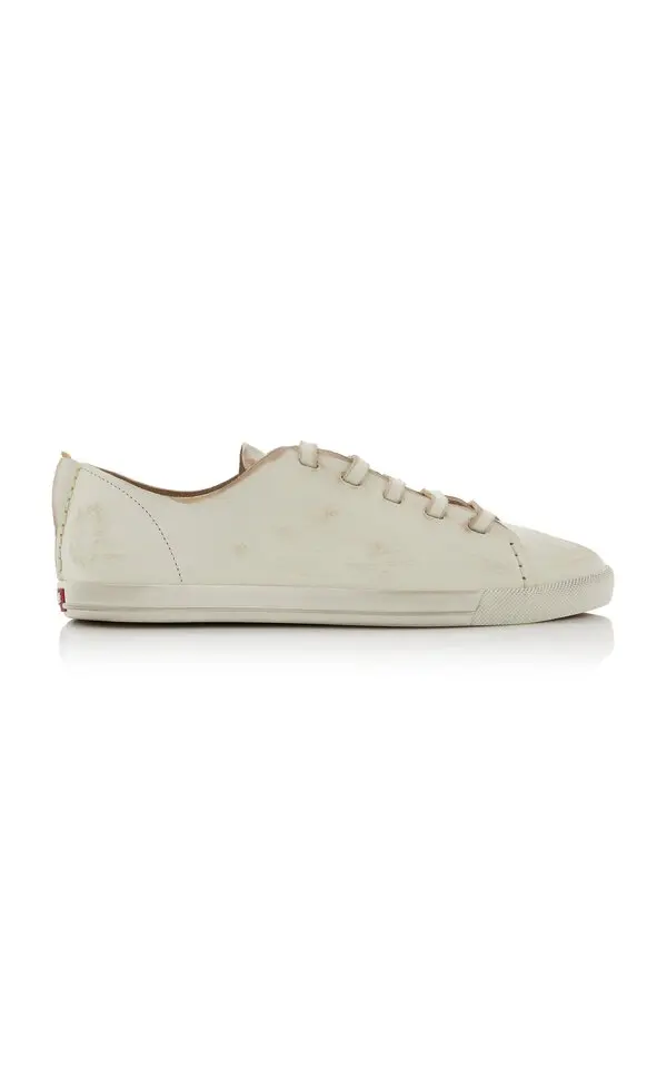 Prada Antiqued Leather Sneakers