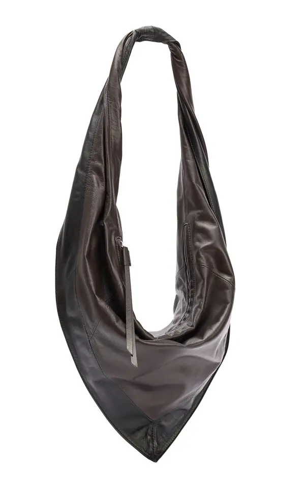 LEMAIRE Small Scarf Leather Bag - Brown