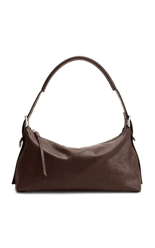 LEMAIRE Belted Leather Baguette Bag - Brown