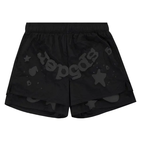 SP5DER Beluga Double Layer Shorts - Black