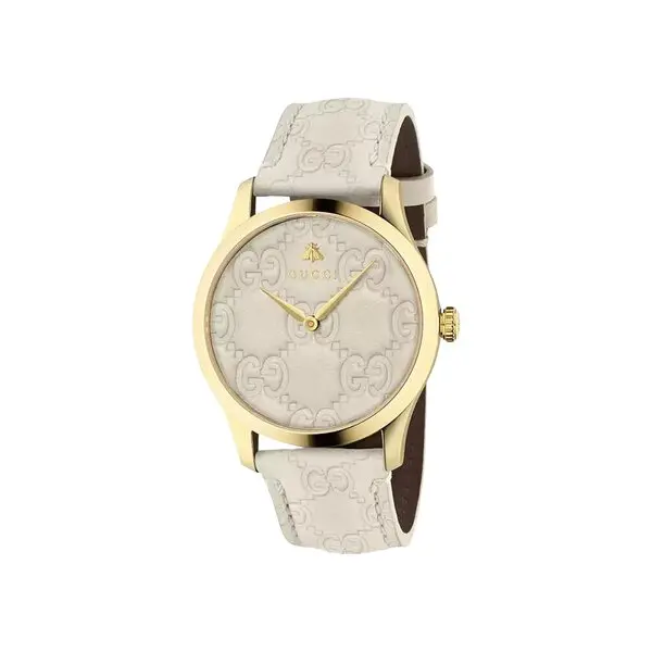 Gucci G-timeless Leather Watch - Gold