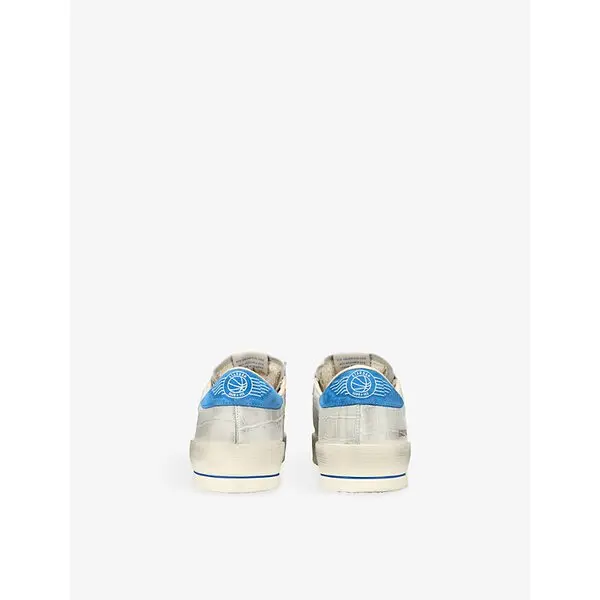 GOLDEN GOOSE Stardan Crocodile-embossed Leather Low-top Trainers - Blue Other