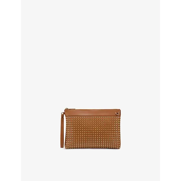 CHRISTIAN LOUBOUTIN Funky Spike Leather Pouch - Rhea/gold