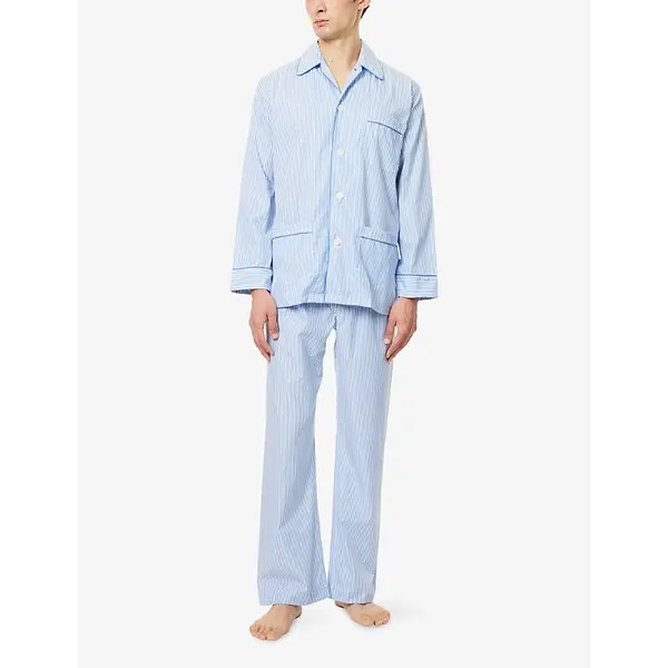 Derek Rose James Striped Cotton Pyjamas