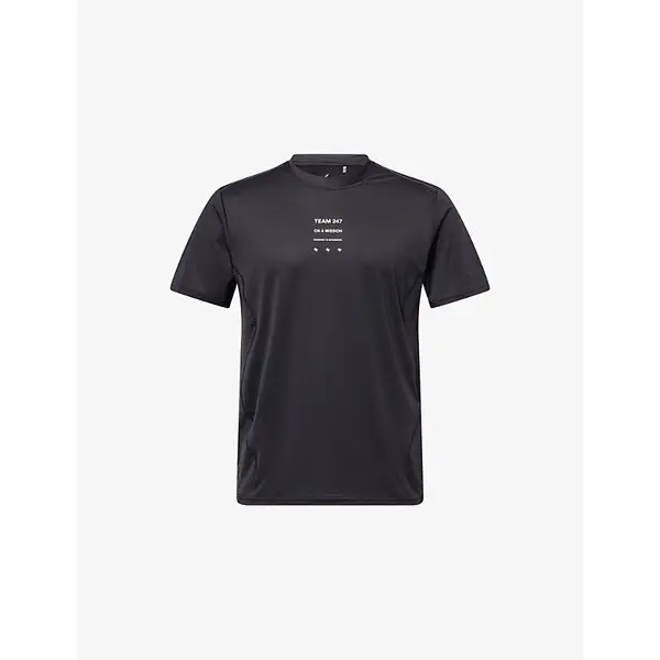 247 BY REPRESENT Trail Logo-print Stretch-woven T-shirt - Black